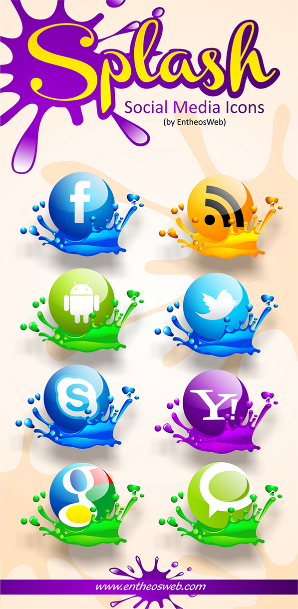 Free Splash Social Media Icons | EntheosWeb