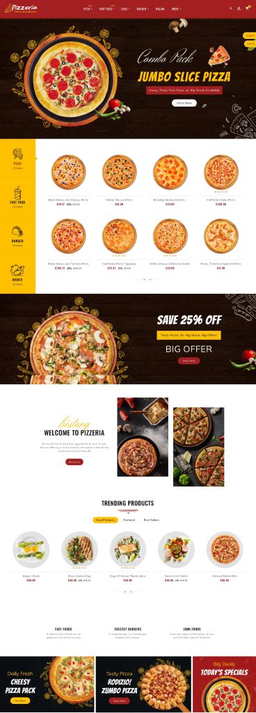 Appetizing Pizza Website Templates | EntheosWeb