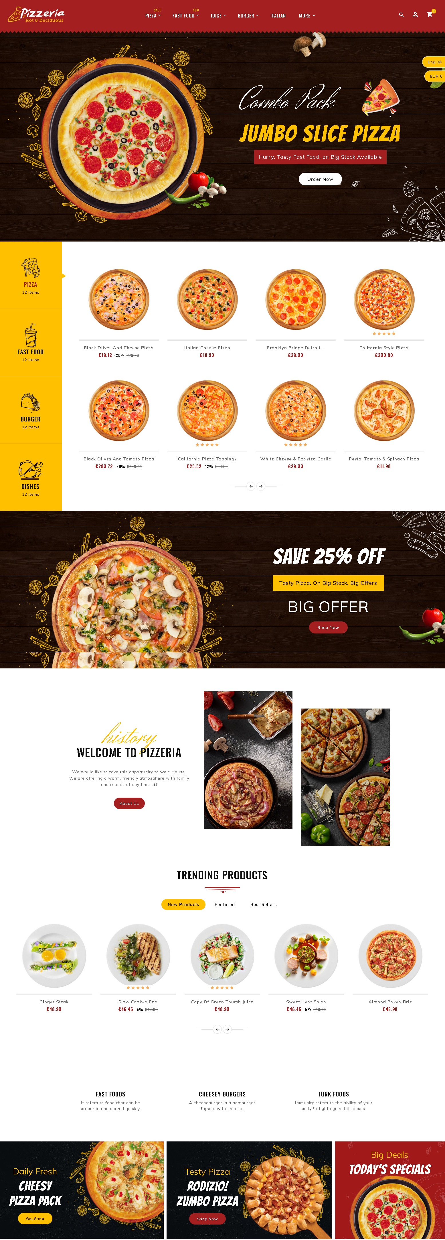 Appetizing Pizza Website Templates | EntheosWeb