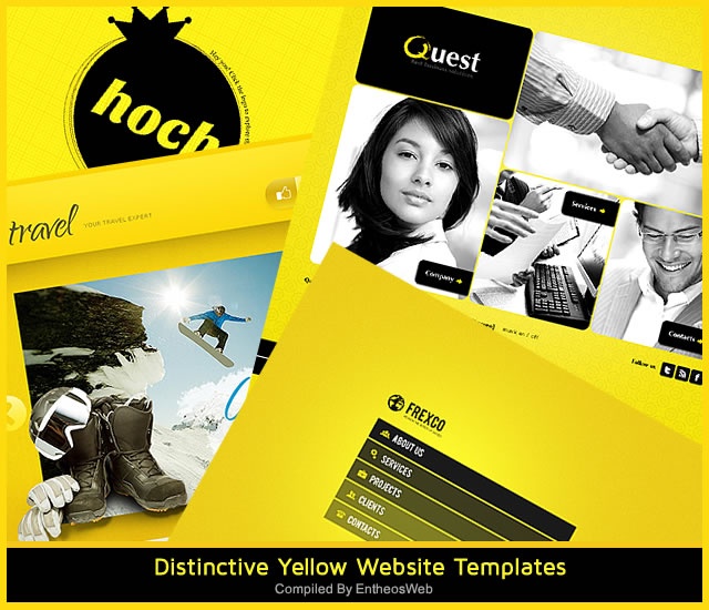 Distinctive Yellow Website Templates | EntheosWeb