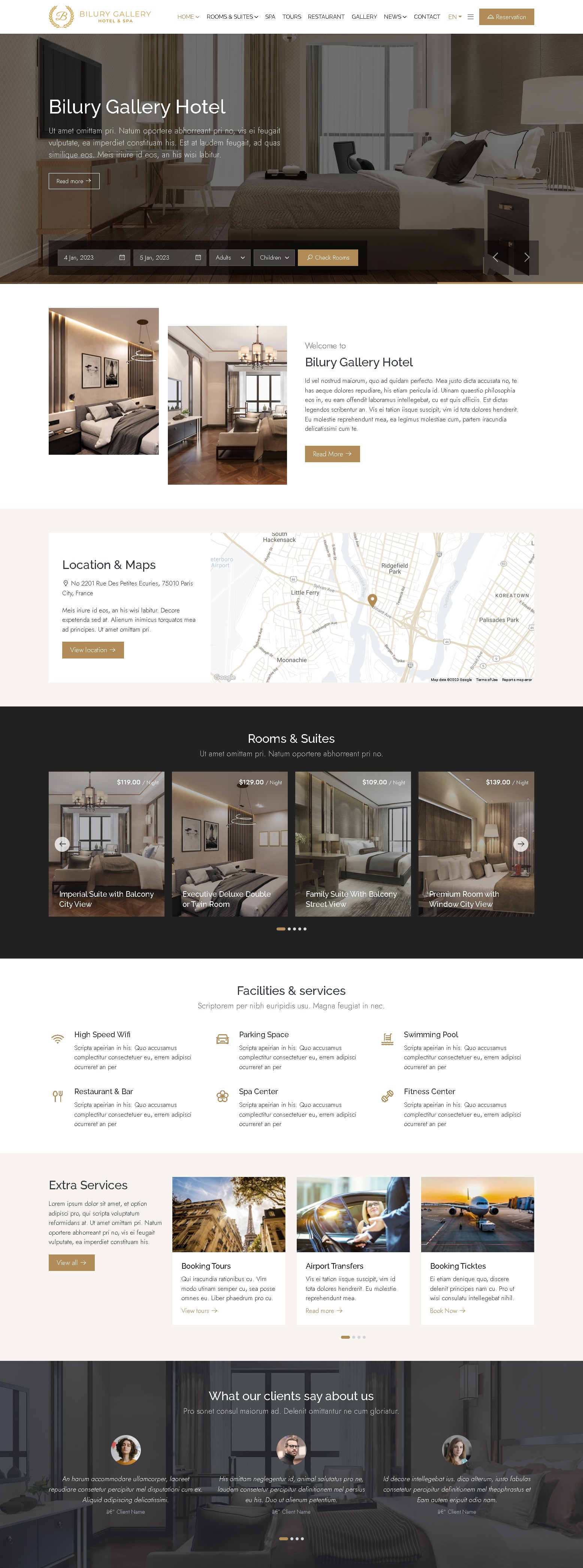 Attractive & Relaxing Hotel Website Templates | EntheosWeb