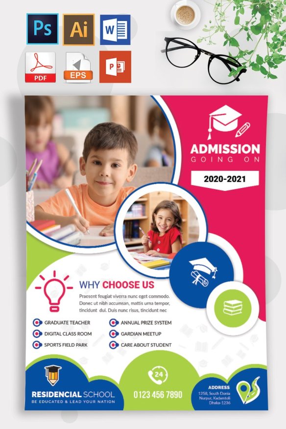 Kindergarten & Preschool Flyer, Poster and Brochure Design Templates ...