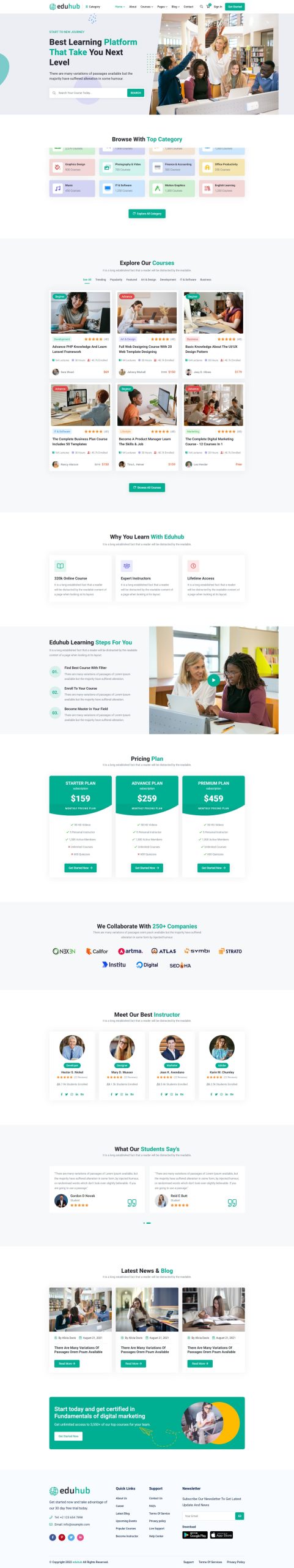 Featured Template – Eduhub – Education And LMS HTML5 Website Template ...