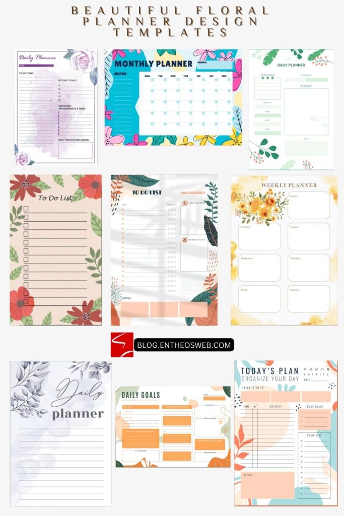 Beautiful Free Floral Planners – Aesthetic Designs | EntheosWeb