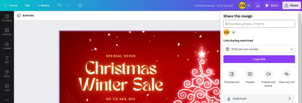 How to Create an Animated Christmas Card in Canva in 2 Minutes ...