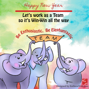 Happy New Year Team Ecards – Elephantastic Series | EntheosWeb