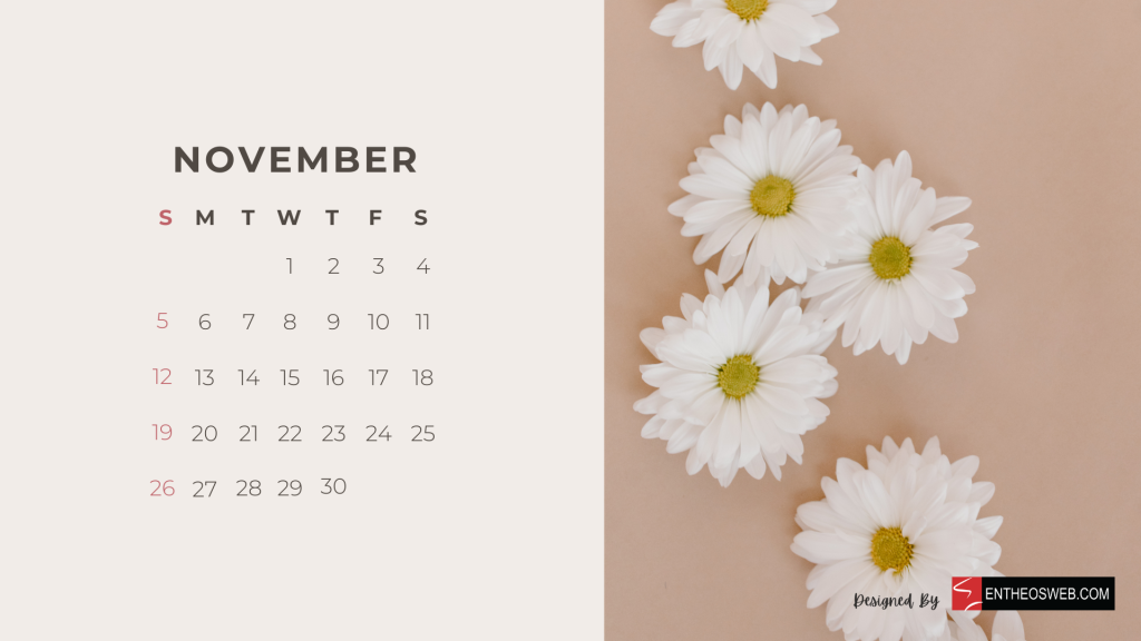 November Calendar Desktop Wallpaper | EntheosWeb