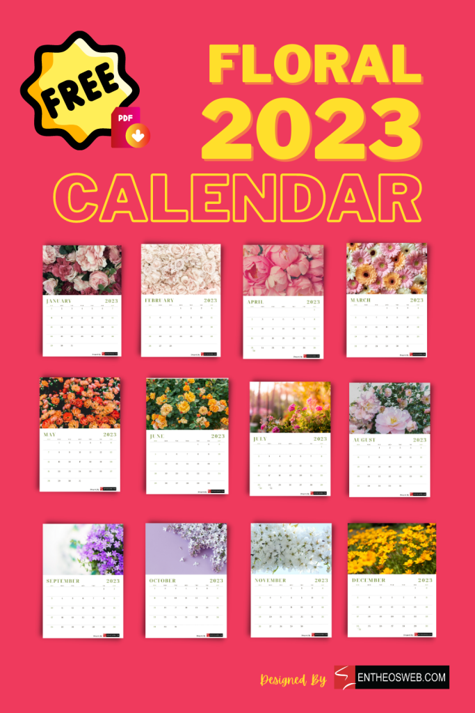 Floral 2023 Calendar – Free PDF Download » EntheosWeb