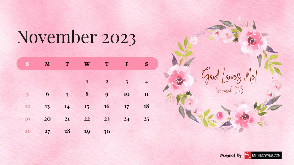 November Calendar Desktop Wallpaper | EntheosWeb