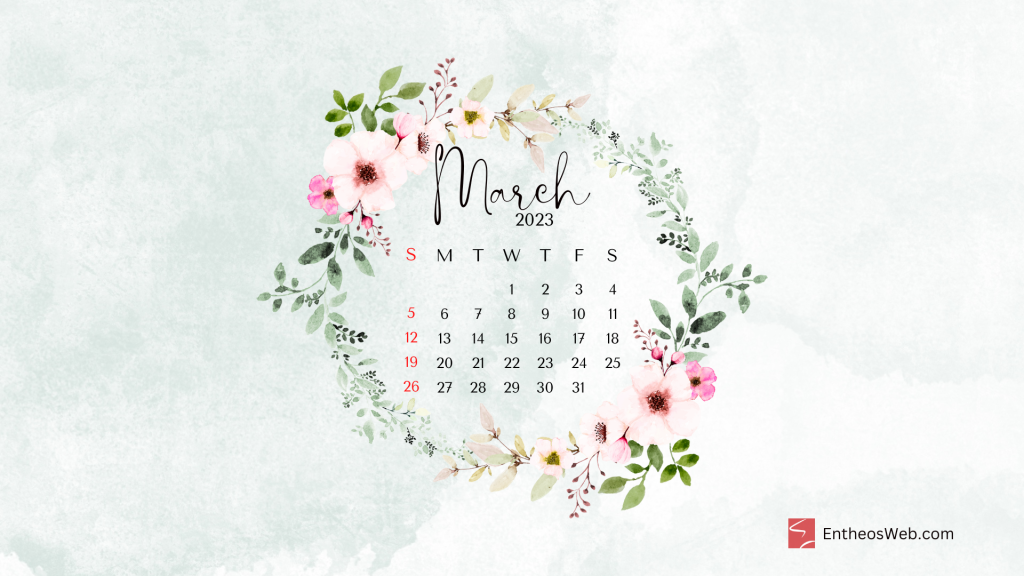 March Calendar Desktop Wallpapers 2026 | EntheosWeb