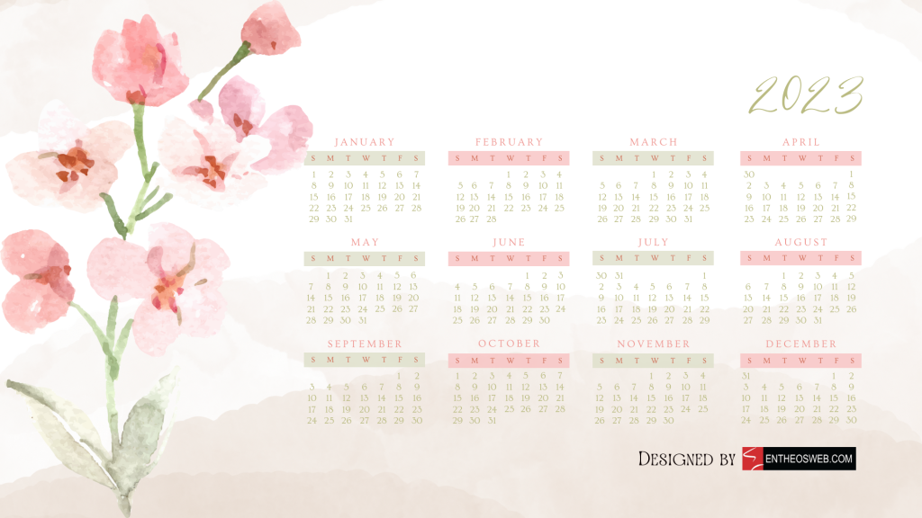 2023 Desktop Wallpaper Calendar Backgrounds | EntheosWeb