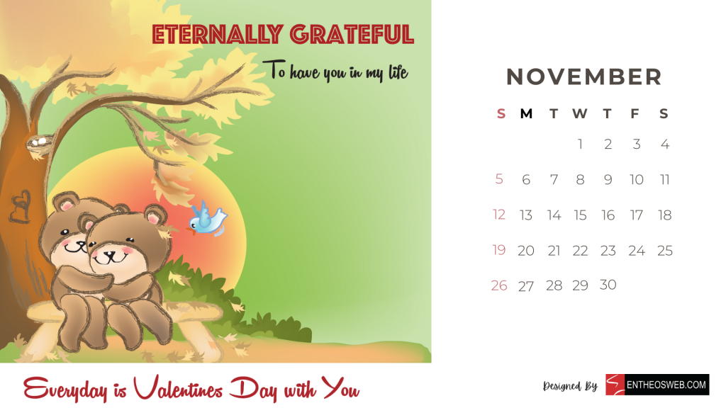 Cute Bears Valentine Romantic 2023 Calendar for Desktop Wallpaper and ...