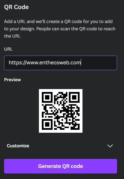 How To Create a Business Card with QR Code | EntheosWeb