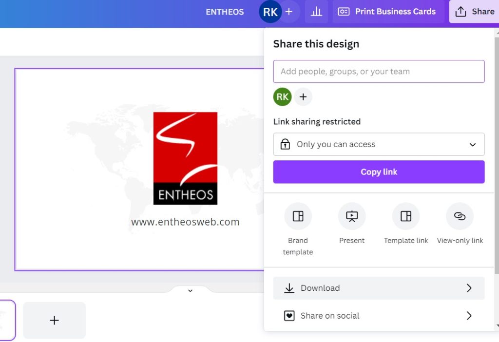 How To Create a Business Card with QR Code | EntheosWeb