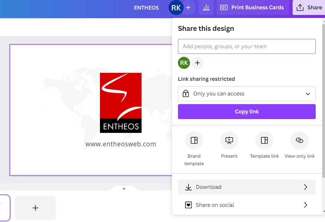 How To Create a Business Card with QR Code | EntheosWeb
