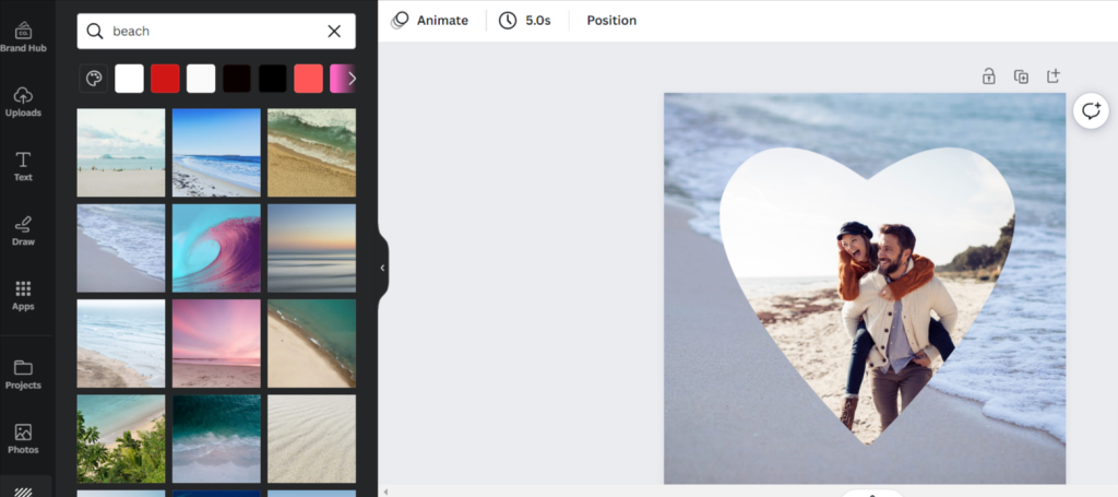 How To Create A Heart Shape Photo in Canva | EntheosWeb