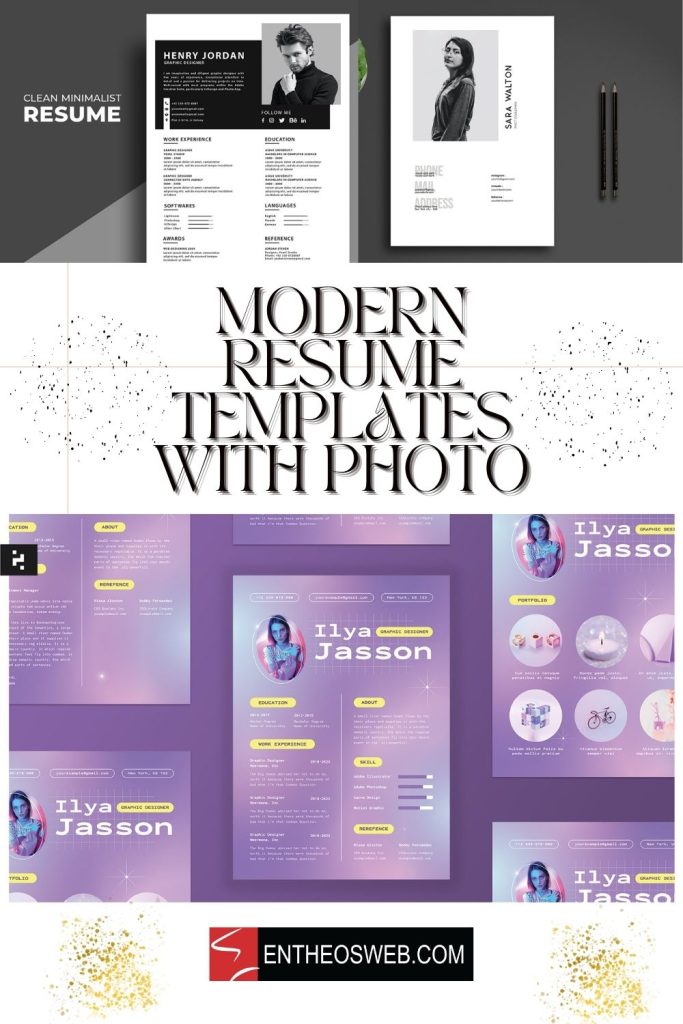 Modern Resume Templates with Photo | EntheosWeb