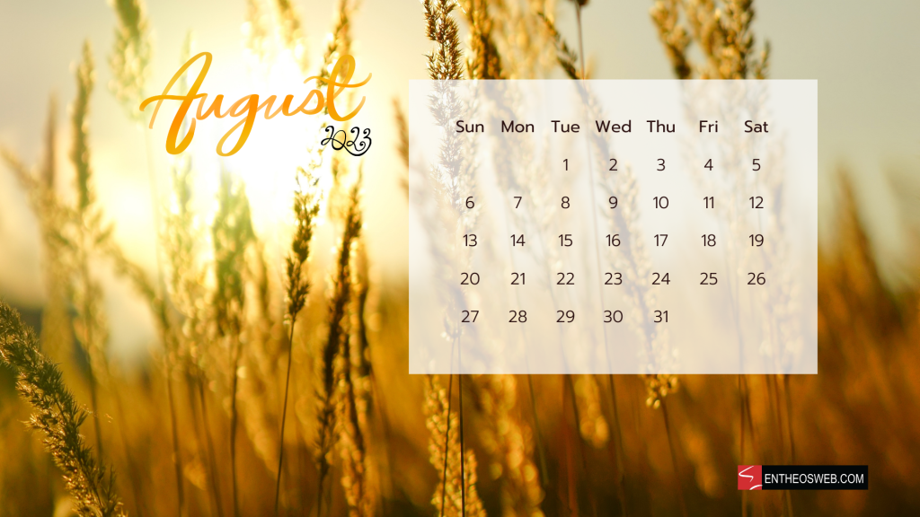 August 2023 Calendar Desktop Wallpaper | EntheosWeb