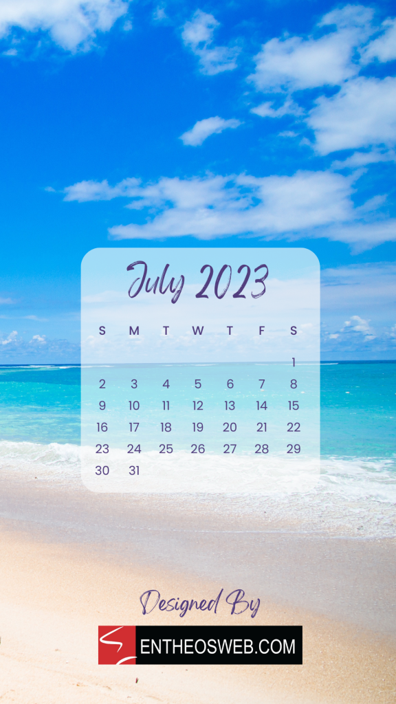 July Calendar Phone Wallpaper Background | EntheosWeb