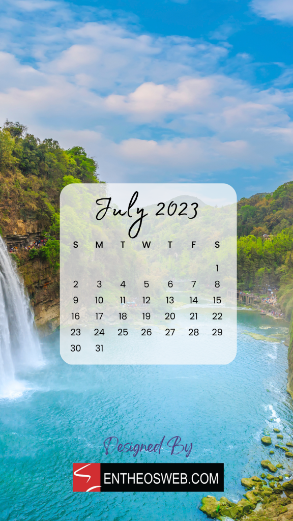 July Calendar Phone Wallpaper Background | EntheosWeb