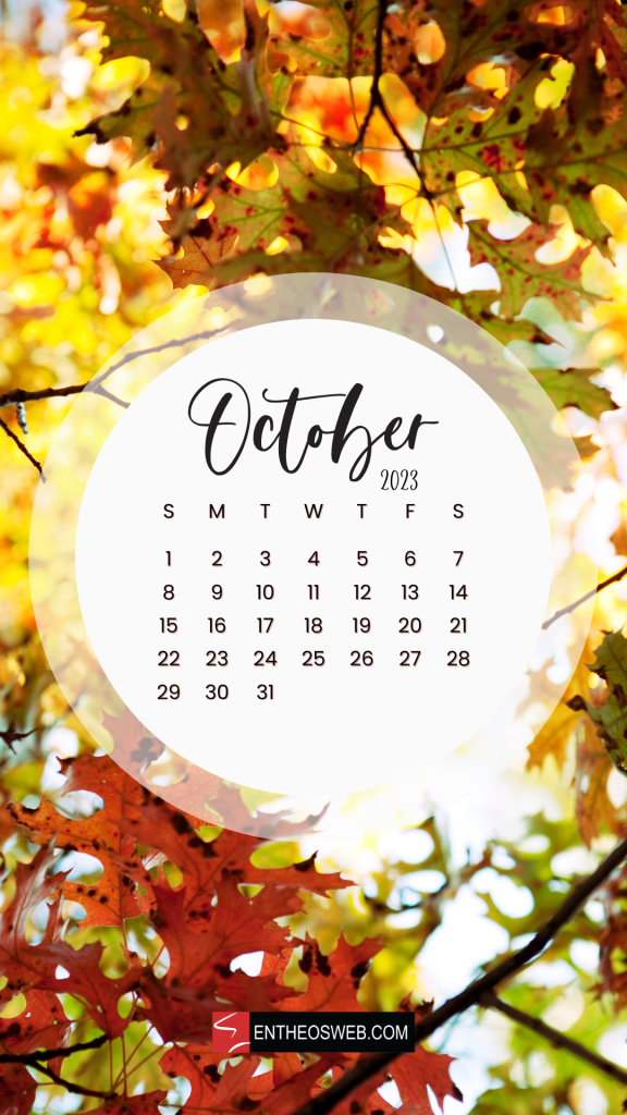 October Calendar Phone Wallpaper | EntheosWeb