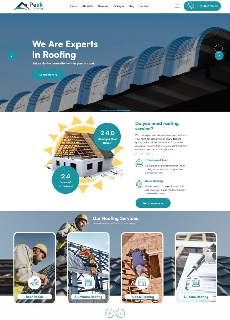 Best Roofing Company WordPress Themes | EntheosWeb