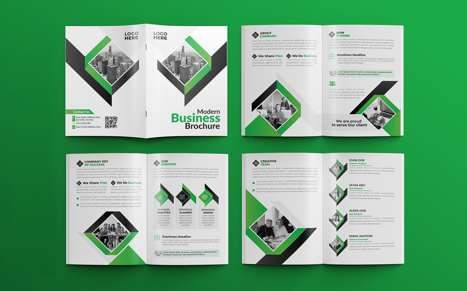 8 Page Business Brochure Templates Creative And Modern Designs