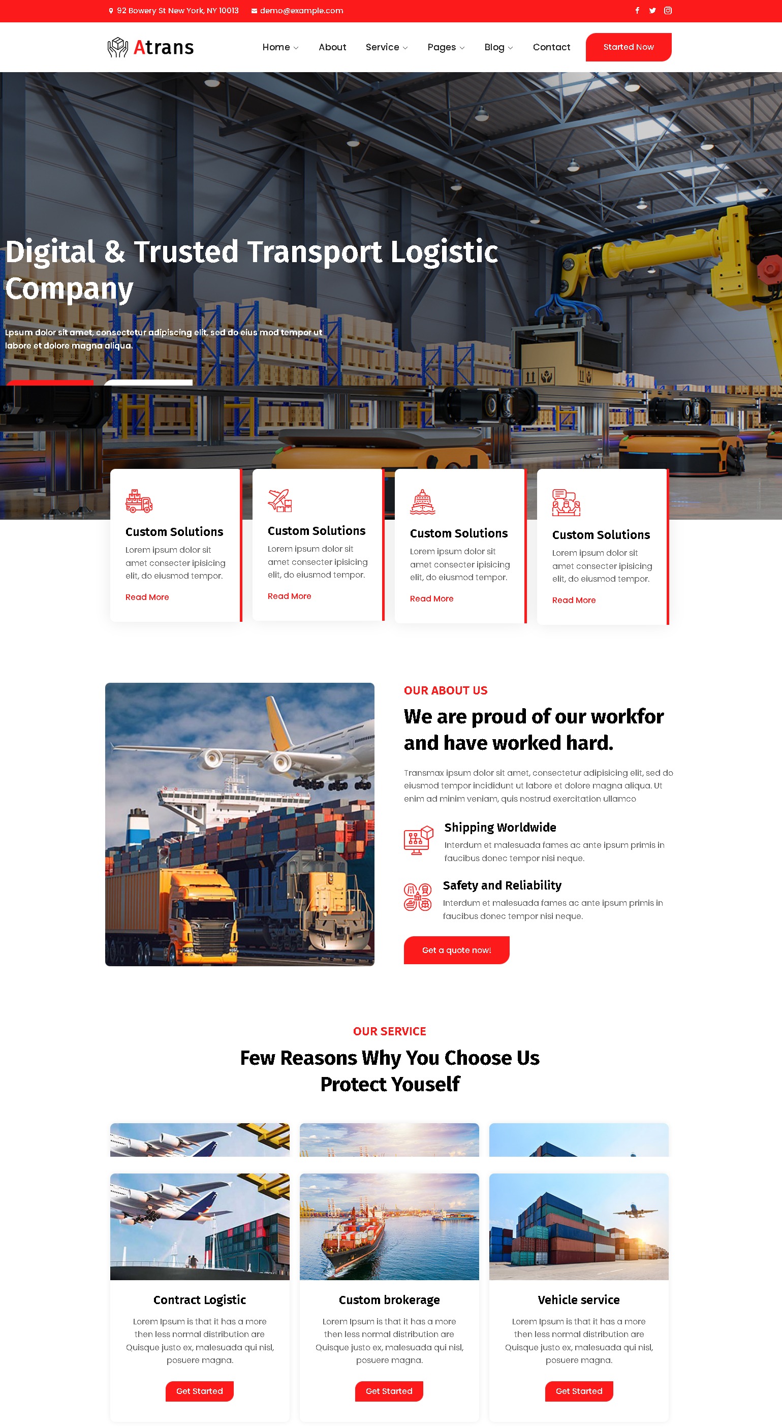 Best Logistics and Transport WordPress Themes | EntheosWeb