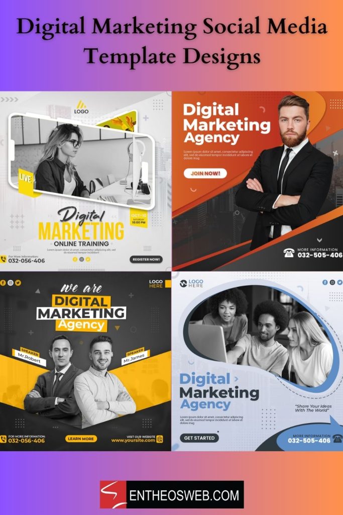 Digital Marketing Social Media Template Designs | EntheosWeb