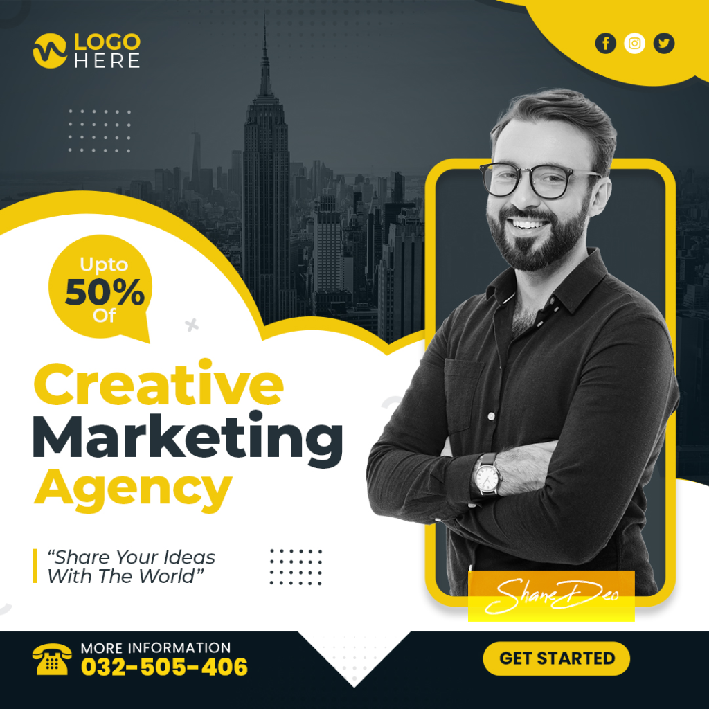 Creative Marketing Agency Social Media Template Designs | EntheosWeb