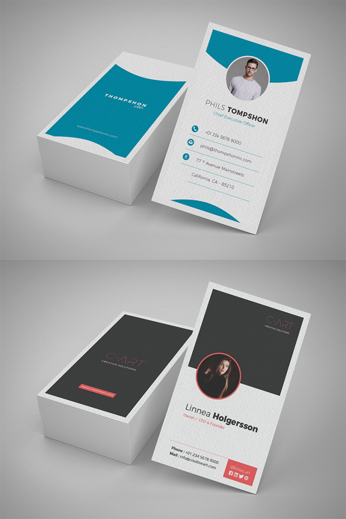 Creative Vertical Business Card Template Designs | EntheosWeb