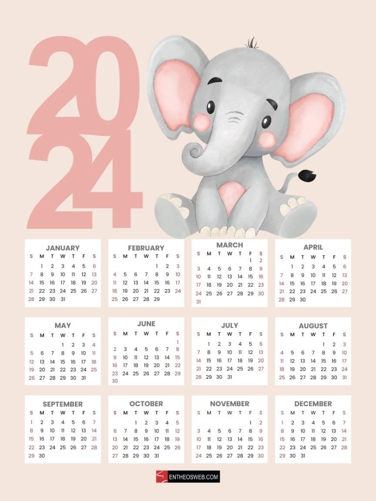 Free 2024 Calendar Poster Printable PDF | EntheosWeb