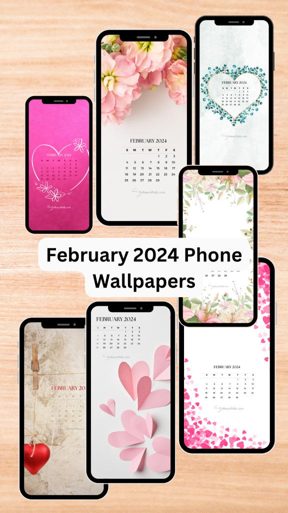 February 2024 Calendar Phone Wallpaper | EntheosWeb
