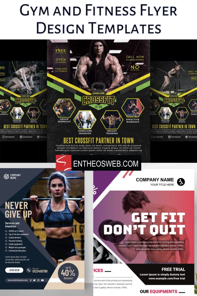 Gym and Fitness Flyer Design Templates | EntheosWeb