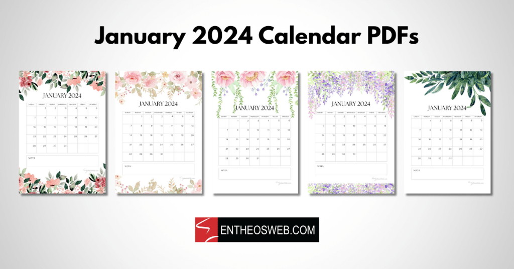 Free January 2024 Calendar PDF | EntheosWeb