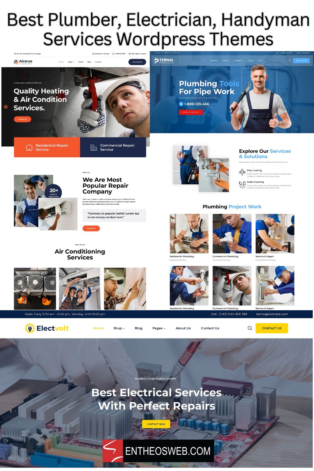 Best Plumber, Electrician, Handyman Services WordPress Themes | EntheosWeb