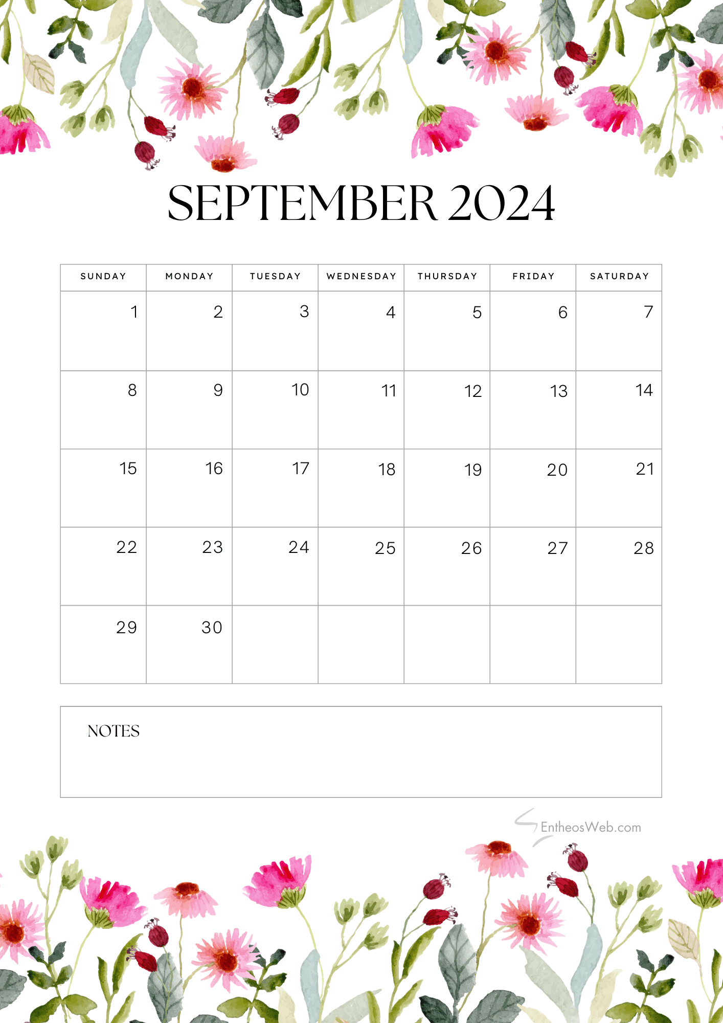 Free September 2024 Calendars (PDF) | EntheosWeb