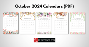 Free October 2024 Calendars – PDF Printables | EntheosWeb