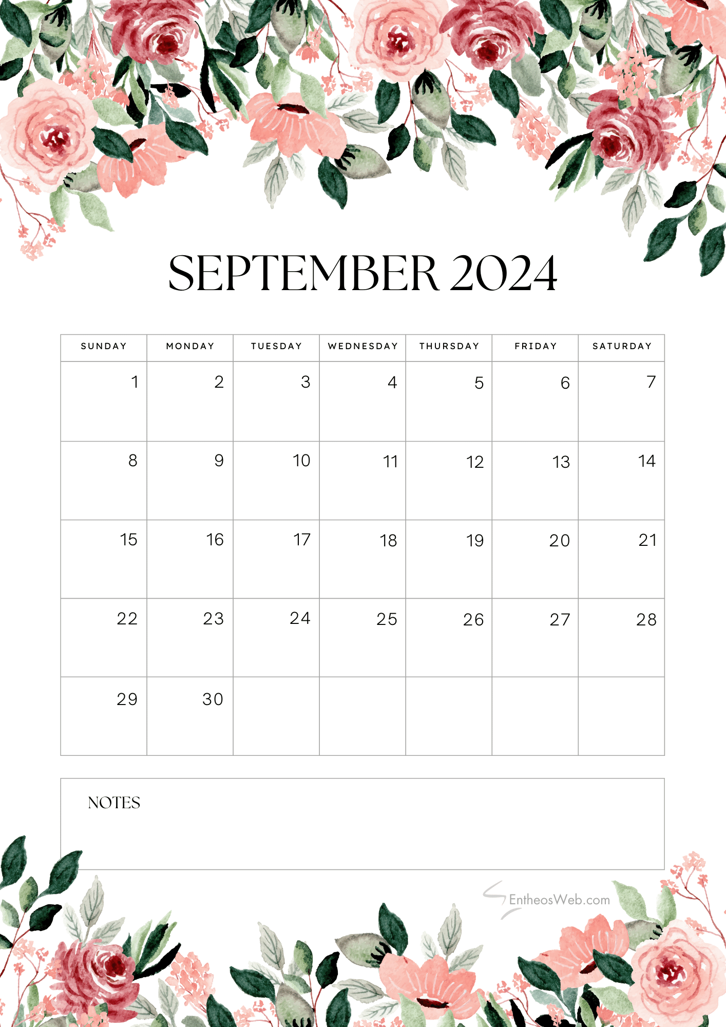 Free September 2024 Calendars (PDF) | EntheosWeb