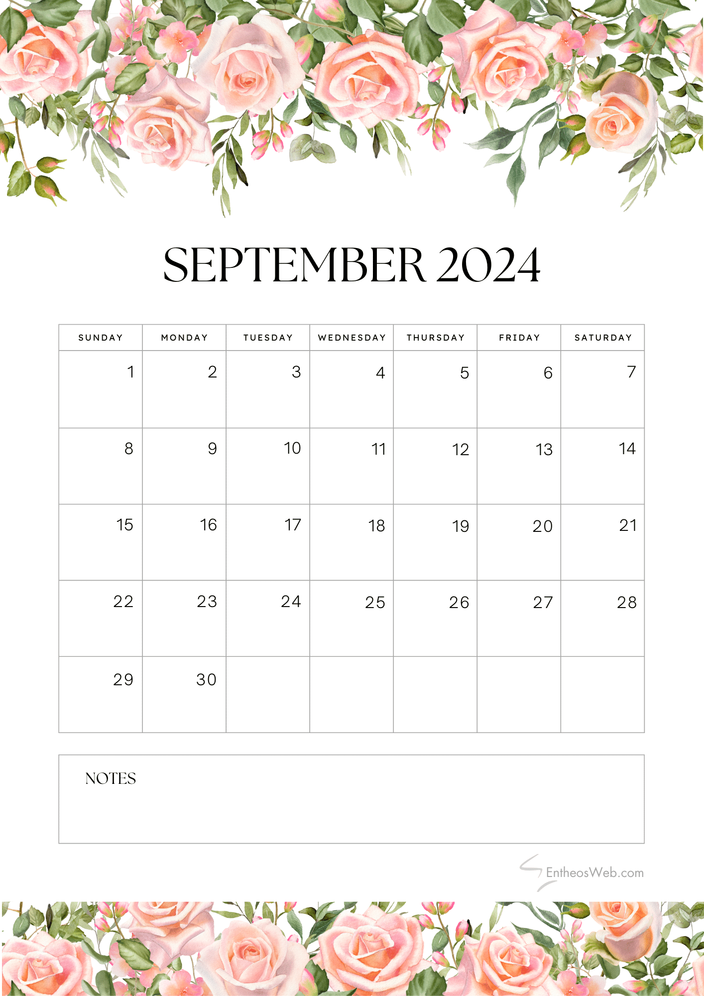 Free September 2024 Calendars (PDF) | EntheosWeb