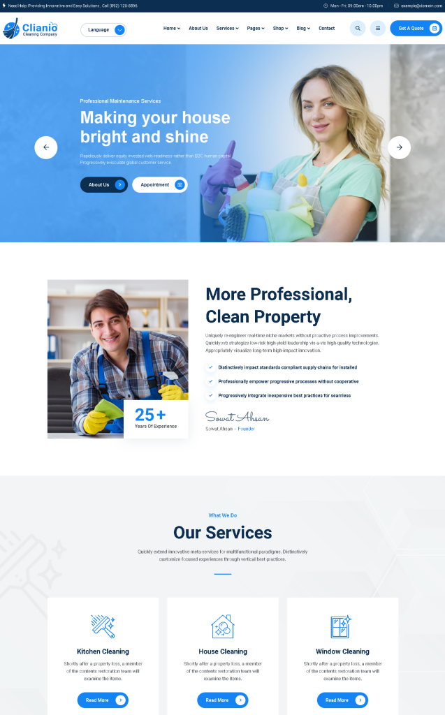 Cleaning Services WordPress Themes | EntheosWeb