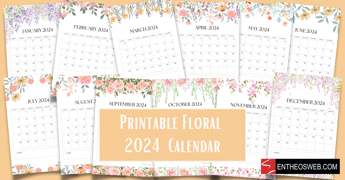 2024 Floral Calendar #4 (Printable PDF) | EntheosWeb