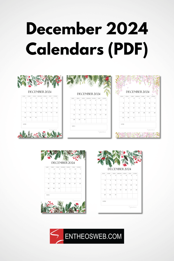 December 2024 Calendars | EntheosWeb