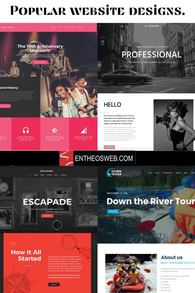 Popular website designs. | EntheosWeb