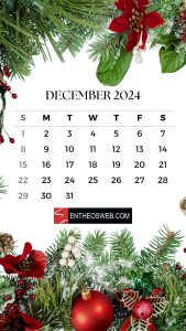 December 2024 Calendar Phone Wallpaper | EntheosWeb