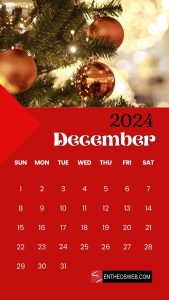 December 2024 Calendar Phone Wallpaper | EntheosWeb