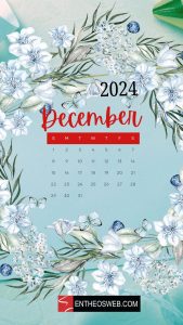 December 2024 Calendar Phone Wallpaper | EntheosWeb