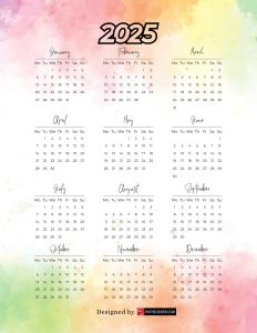 Free 2025 Calendars | EntheosWeb