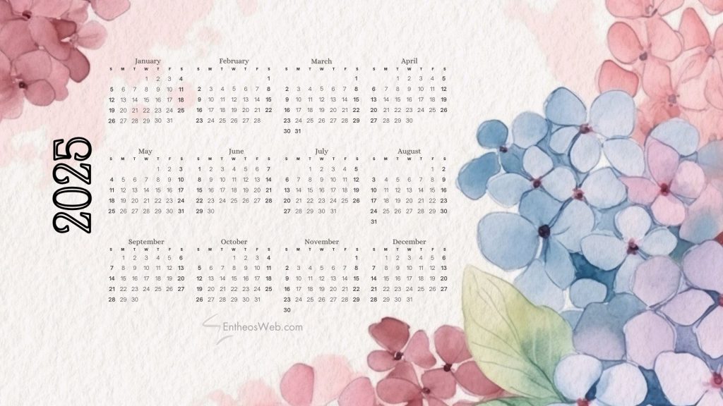 2025 Calendar Desktop Wallpaper and PDF Printables | EntheosWeb