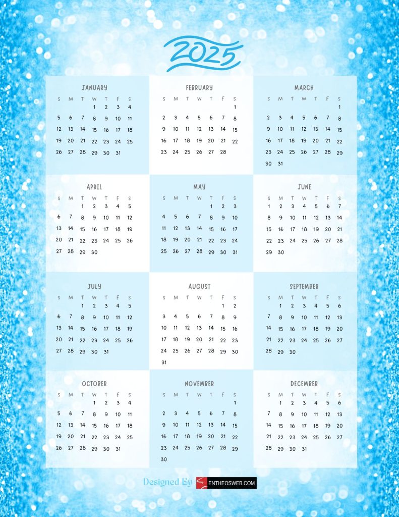 2025 Calendar Printables | EntheosWeb